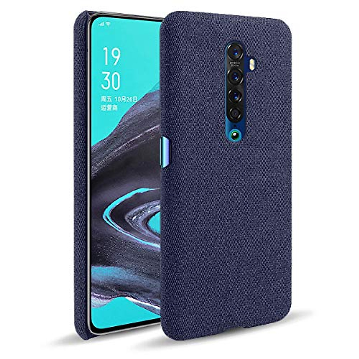 Grandcase Oppo Reno2 Case,Ultra-Thin Felt Cloth Anti-Fingerprint Shock Absorber Protective Cover for Oppo Reno2 6.5" -Blue