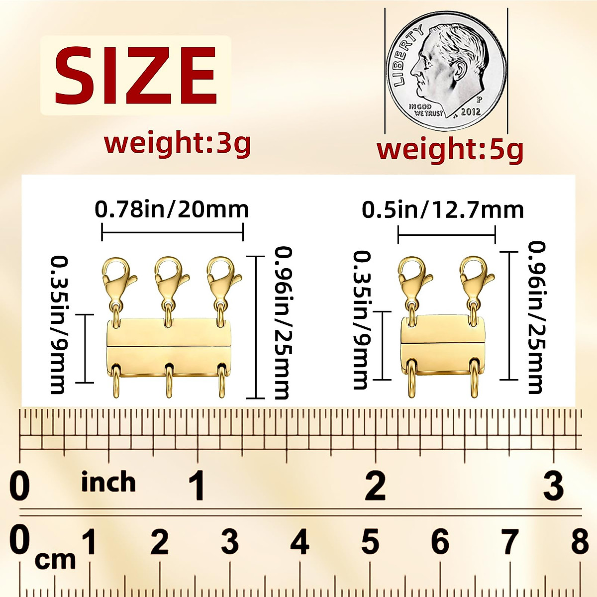 MKCYD Multi Necklace Layering Clasps Magnetic Necklace Clasp,Gold and Silver Necklace Separator for Layering Multiple Necklace Clasp for Women