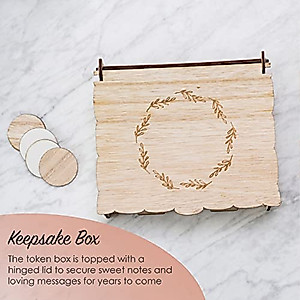 J&A Homes Wedding Guest Book Alternative - Rustic Wedding Decorations, Creative Guestbook Board - Wooden Box and Memory Box for Wedding Decor - Wooden Hearts Wedding Favor (54 Slots)