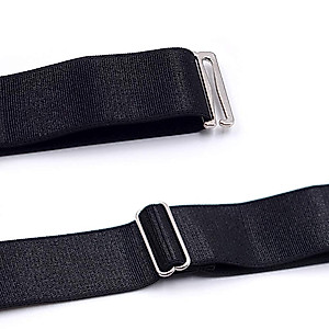 Kedofe Men Shirt Stays Adjustable Elastic Shirt Garter Shirts Holder with Non-slip Locking Clamps for Police Military (Black)