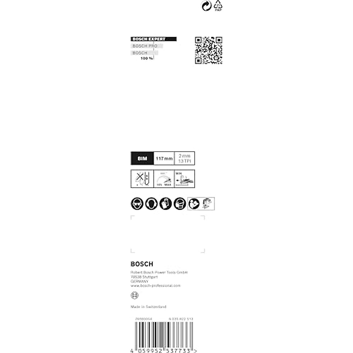 Bosch 3X Expert Hardwood 2-Side Clean Jigsaw Blade Set (for Plastic Coated Boards, Kitchen countertop, Length 117 mm, Professional Accessory Jigsaw)