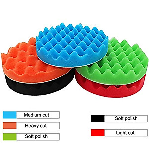 Buffing Pad & Polishing Pads for Car Polisher, 6 Inch/150mm Polishing Pad for Drill Polisher Attachment 5 Pcs Buffing Pads for Drill Sponges Car Polishing Pads, Drill Polishing Kit