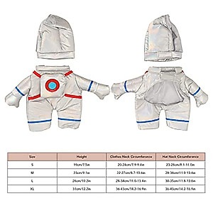 Yolispa Dog Costume Cute Funny Stylish Loose Pet Astronaut Costume Cat Astronaut Outfit Pet Clothes for Christmas Party Halloween Party Daily Wearing(S)