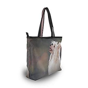 My Daily Women Tote Shoulder Bag Chinese Crested Dog Handbag Large