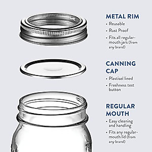 Paksh Novelty 16 Oz Mason Jars with Lids, 5-Pack - Glass Food Storage & Canning