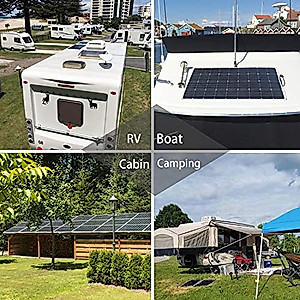 XINPUGUANG Solar Panel 12V 200W System Kit 100W Flexible Solar Panel Monocrystalline Battery Charger with Extension Cable 20A Charge Controller Power for RV Boat Cabin Car Trailer(200W-1)