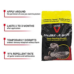 Victor VP364B Snake-A-Way Outdoor Snake Repelling Granules 4LB Snake Away Repellent - Repels Againts Poisonous and Non-Poisonous Snakes