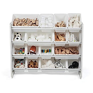 Humble Crew Extra-Large Toy Organizer, 16 Storage Bins, White/White