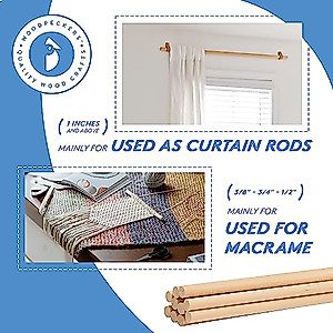 Dowel Rods Wood Sticks Wooden Dowel Rods - 3/8 x 12 Inch Unfinished Hardwood Sticks - for Crafts and DIYers - 25 Pieces by Woodpeckers