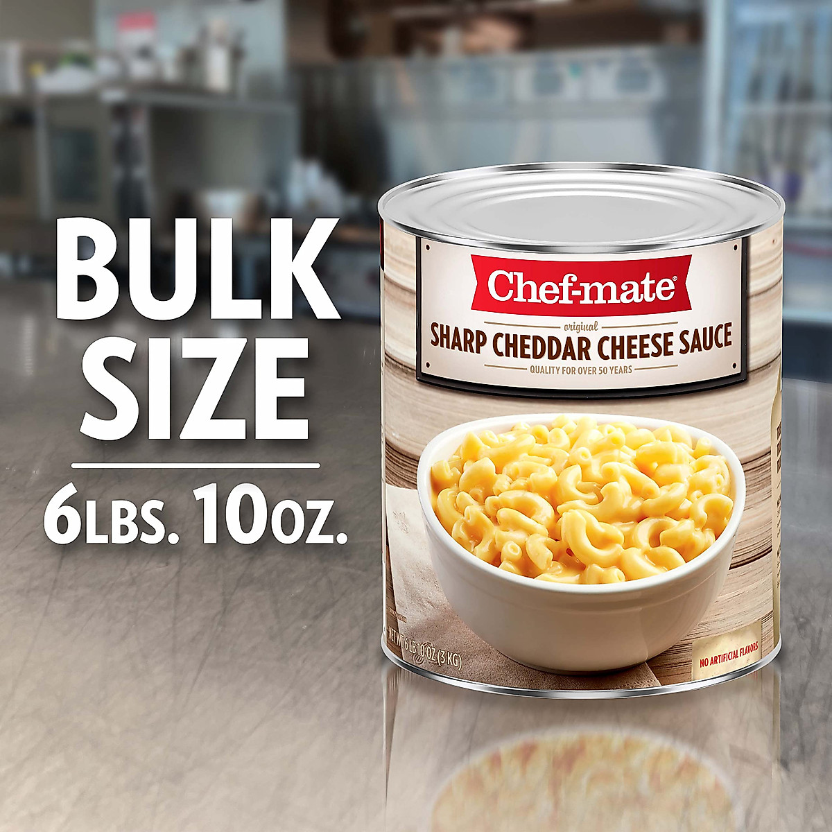Chef-mate Sharp Cheddar Cheese Sauce and Queso, Superbowl Party Supply, 6 lb 10 oz (# 10 Can Bulk)