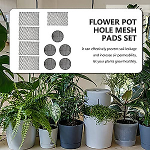 Happyyami 10Pcs Flower Pot Bottom mesh Flower Pot Drainage Screen Bottom Grid Mat Anti- Breathable Gasket Breathable Drainage Gasket Plastic Plant Mesh Pot Hole Leakproof Soil Potholder or