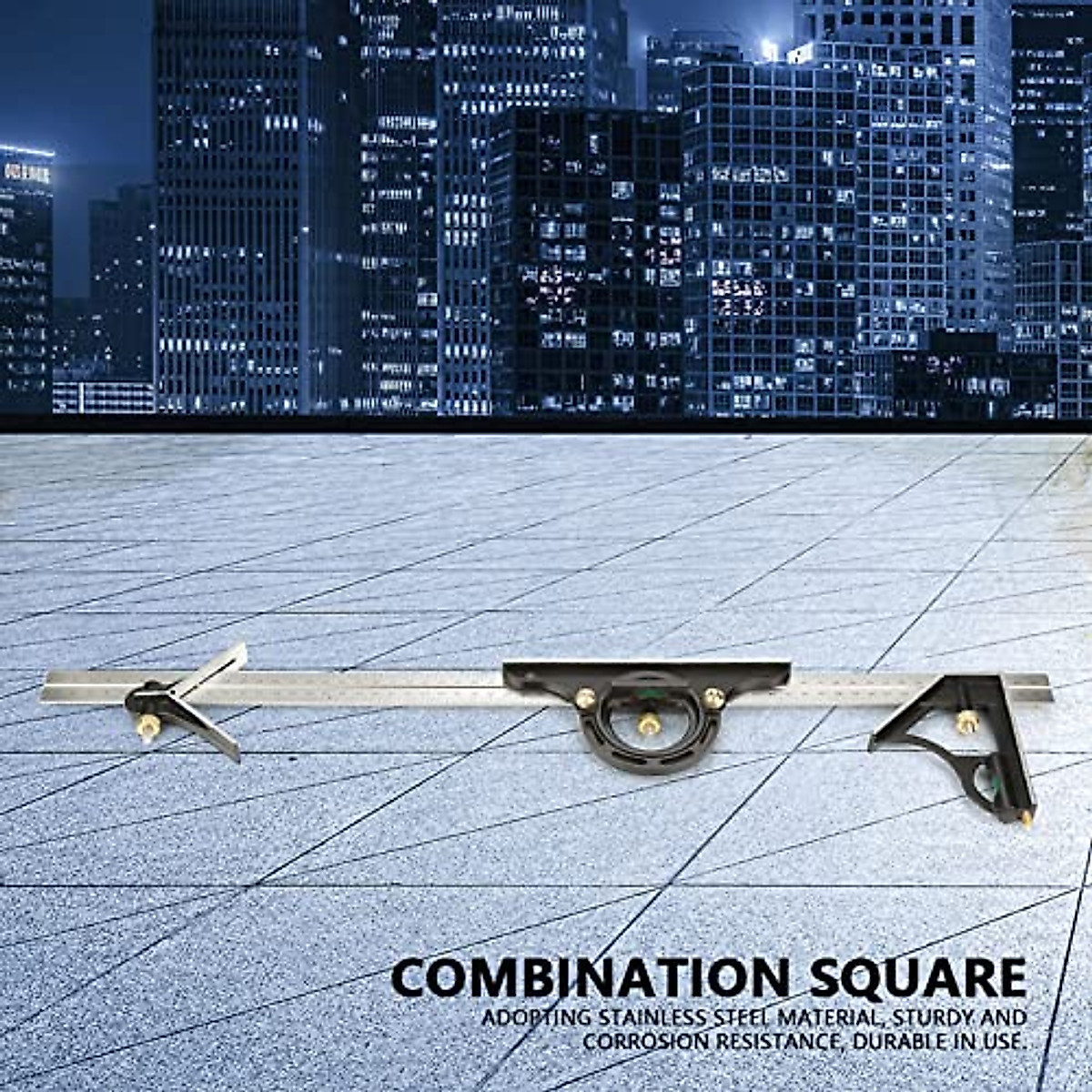 Combination Square 600mm Metal Adjustable Combination Square Right Angle Ruler Engineer Measuring Tool with Square Head