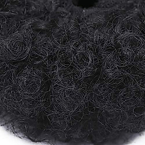YMHPRIDE 2Pcs Afro Puff Drawstring Ponytail Hair Extension Synthetic Fluffy Kinky Curly Bun Updo Hair Pieces Donut Chignon Hairpieces Extensions(1B#)