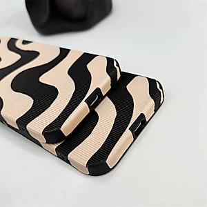Ownest Compatible with iPhone 12 Mini Case with Fashion Simple Cute Zebra Stripes Pattern Case for Women Girls Soft Silicone Protection Case for iPhone 12 Mini-Black