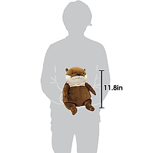 Shinada Global Adorable Mochi Sea Otter Stuffed Animals, Sea Otter Plush, Ultrasoft Stuffed Animal, Stuffed Otter Animal Pillow 11.8in(Gray)