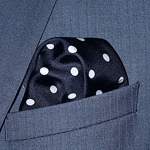 Royal Silk Polka Dot Pocket Square - 17" Handkerchief - 12mm Silk Twill - Black