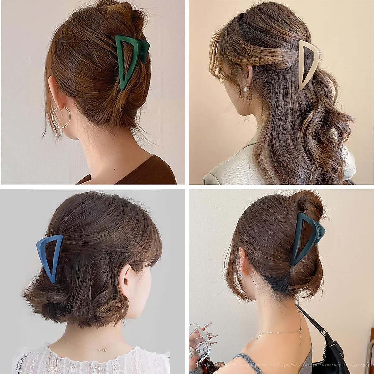 Medium Hair Clips for Women Girls - Strong Hold Matte Jaw Clips, Triangle Hair Clamps for Thin/Medium/Thick Hair With Gift Box (Pastel Color)