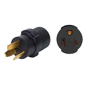 ONETAK NEMA 10-50P to 6-50R Compact 240V 50 Amp 3 Prong Male Plug to 3 Prong Female Receptacle Welder Welding EV Charger Power Cord Adapter