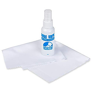 Collector Protector Vinyl Record Cleaner Kit - Includes 70’s-Style Soft Velvet Record Brush, LP Cleaning Solution, Stylus Brush & Cleaning Liquid, Microfiber Cloth & Storage Pouch