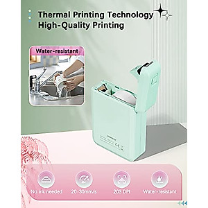YVF D110 Bluetooth Label Maker Machine, Portable Label Maker with Multiple Templates & Fonts, Includes 1/2" Label Tape, Mini Label Printer for Home, School & Office Organization, Rechargeable, Green