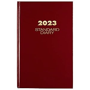 AT-A-GLANCE 2023 Daily Diary, Standard Planner Journal, 12 Month, 7-3/4" x 12", Large, Hardcover, Red (SD37613)