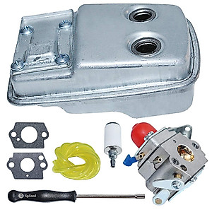 AUMEL 545081848 Carburetor Exhaust Muffler w/Carb Adjustable Tool Kit For Husqvarna 128C 128L 128LDX String Trimmer C1Q-W40A 574031502.
