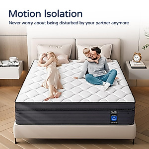 SIMARTH Queen Mattresses - 12 Inch Hybrid Queen Size Mattress in a Box, Gel Memory Foam Queen Matress with Motion Isolation and Pressure Relief, Strong Edge Support and Pocket Springs, Medium Firm