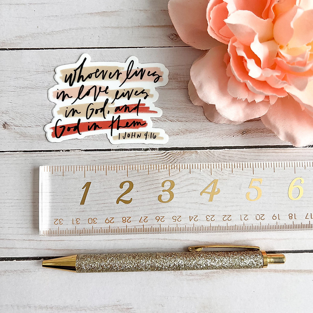 Swaygirls Religious stickers | Christian quote stickers | Faith decals | 1 John 4:16 sticker (Black & White)