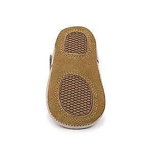 Zutano Leather Mary Jane Baby Shoes for Girls, Dove, 18M