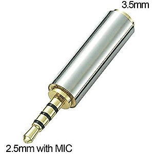 Adhiper Replacement 2.5mm to 3.5mm Stereo Jack Cable Adapter，for Headphone, Tablets, 4 Poles Jack Stereo Adapter for Stereo Audio Jack Adapter Cable，2.5mm to 3.5mm Adapter (2 Pack)