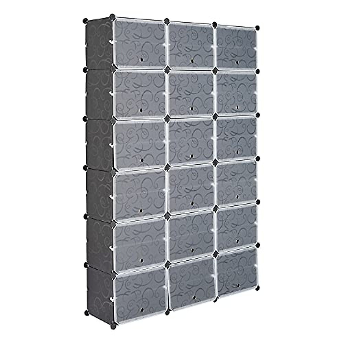 12-Tier Portable 72 Pair Shoe Rack Organizer 36 Grids Tower Shelf Storage Cabinet Stand Expandable for Heels, Boots, Slippers, Black
