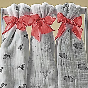 Maki's Connecting Hearts Baby Muslin Swaddle Blankets 3 + 3 Pk Large100% Cotton Newborn Receiving Blanket