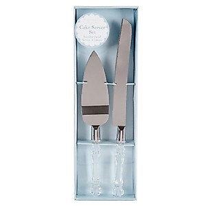Darice 35745, Knife and Server Set, Faux Crystal