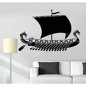 V-studios Vinyl Decal Viking Ship Scandinavian Children's Rooms Wall Stickers 049ig