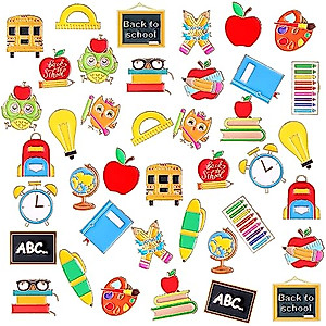 40 Pcs Back to School Enamel Pins Bulk for Students Teachers Enamel Cute Brooches Lapel Pins Back to School Brooch Pins for Clothes Bags Accessories Gifts