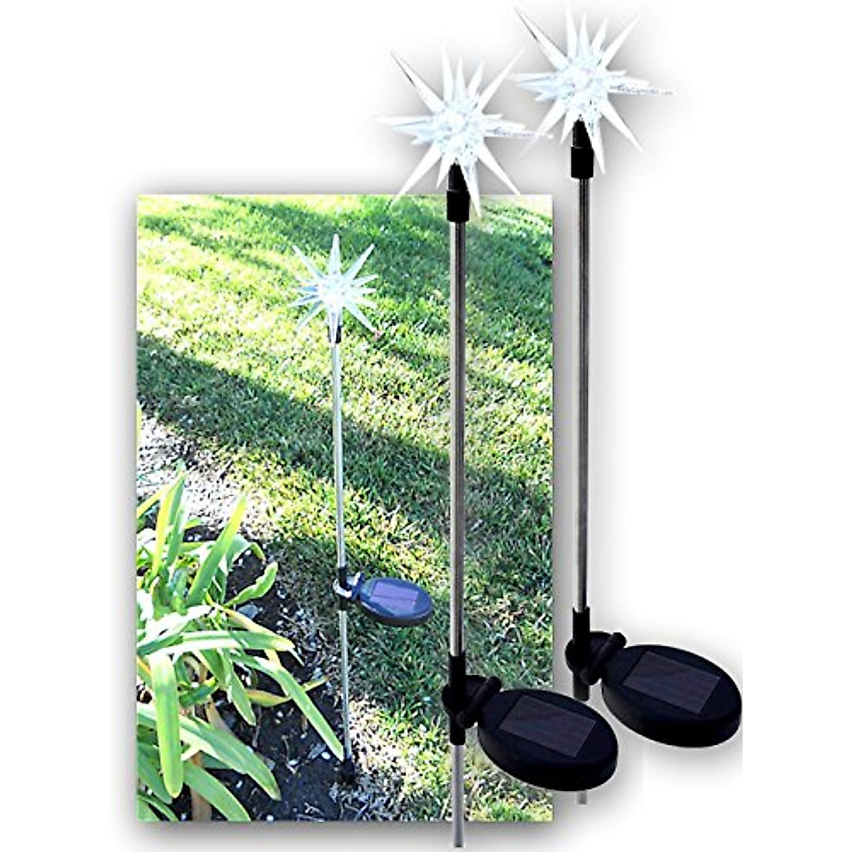 Solaration 1011-2 Sparkling Solar Star Lights Garden Stake (Set of 2)