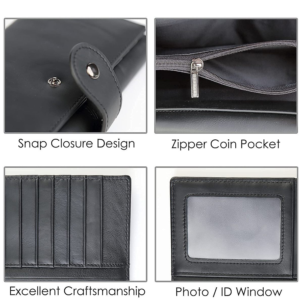 KELEEL Women's Wallet RFID Blocking Large Capacity Genuine Leather Trifold Ladies Purse Clutch Wallets Card Organizer