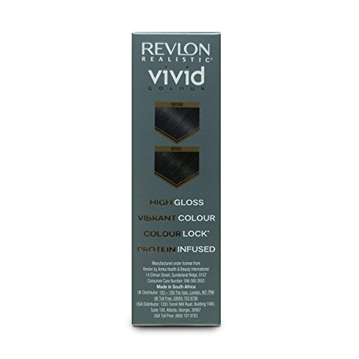 Revlon Realistic Vivid Colour Protein Infused Permanent Color Hair Dye with Color Lock Technology, Jet Black 110ml