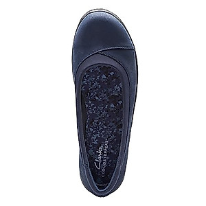 Clarks Women's Breeze Ayla Ballet Flat, Navy, 7