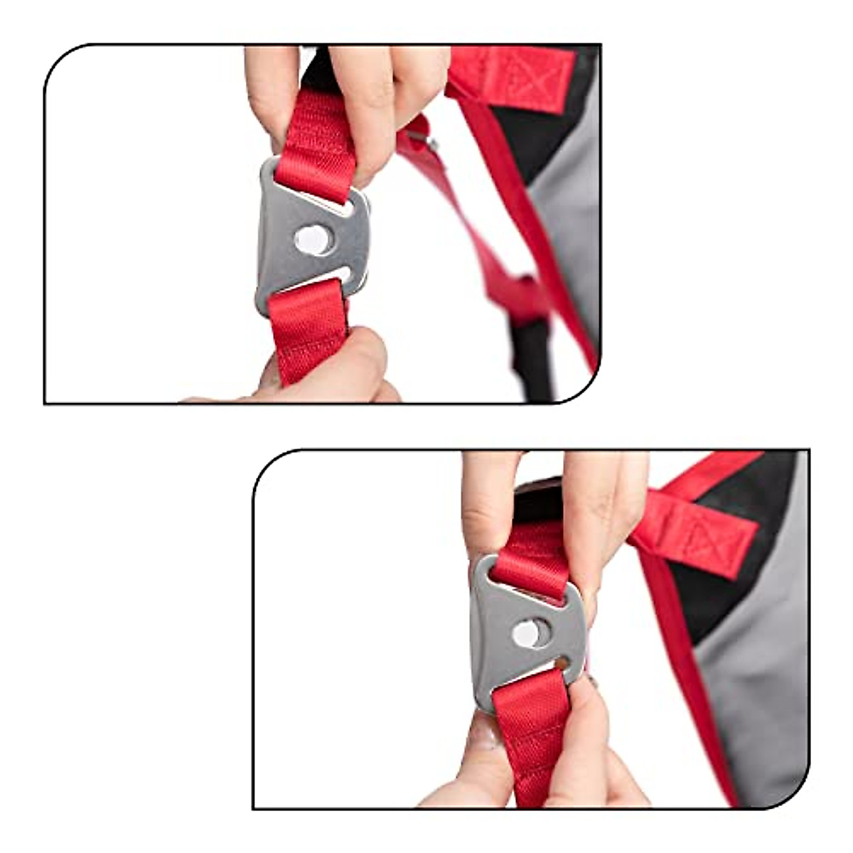 ALIMORDEN Oversize Outdoor Folding Chair Camping Chair Equipment Lounge Chair，Portable， Ultralight Aluminum Rocking Chair, Comfortable Backrest Outdoor Hammock Lounger with Cup Bag， Red