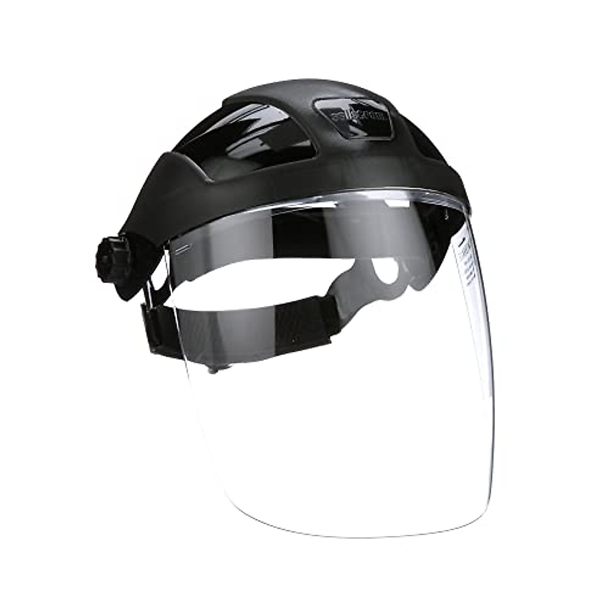 Sellstrom Face Shield - Single Crown Full Safety Mask for Men & Women - Clear Polycarbonate - Ratchet Headgear - S32010