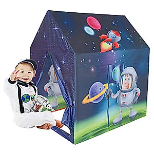 POCO DIVO Astronaut Space House, Indoor Outdoor Rocket Ship Toddler Play Tent, Foldable Spaceship Children Camping Tents, Kids Pretend Star Observatory Playhouse