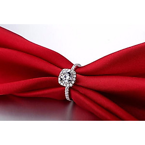 AngelSale Cubic Zirconia Micro Inserted Engagement Wedding Ring (6)