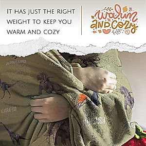 Dinosaur Blanket for Boys，Jurassic World Adults Dino Blanket，Soft Cozy Warm Throw Fleece Blanket for Couch Sofa Bed (Dinosaurs, 80" L x 60" W)