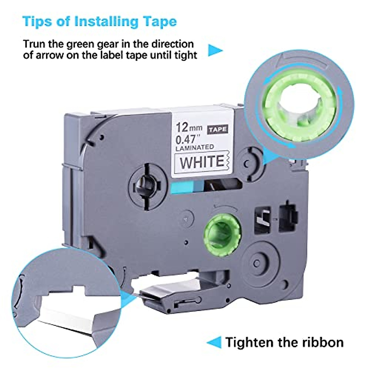 Filery 5-Pack Label Maker Tape for Brother TZe-231 TZ-231 Laminated P-Touch Label Maker Tape, for Model PT D200 D210 H100 1880, Compatible Label Tape Replacement, 12mm 0.47 Inch Black on White