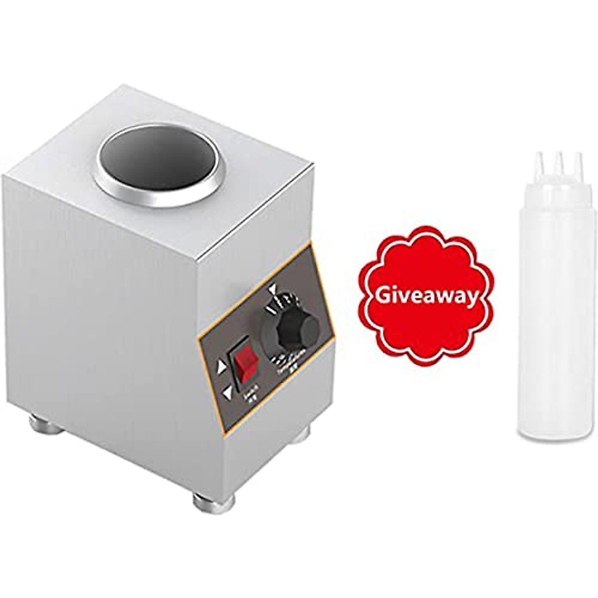 Commercial Electric Sauce Warmer Topping Dispenser Cheese Dispenser Warmer with 650ml Bottles Hot Fudge Caramel Jam Sauce Heated Pump Dispenser 30-85℃ Adjustable,1Grid