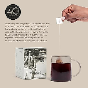 Mr. Espresso Instant Coffee - Organic Single Serve Coffee Tea Bags - Ethically Sourced Instant Espresso Coffee - No Machine Needed, Fair Trade Coffee Packets (Golden Gate) (Medium Dark Roast) (Pack of 8)