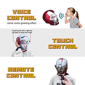 YONTYEQ Iron-man MK 5 Helmet Wearable Electronic Open/Close Iron-man Mask Kids Toys Birthday Christmas Gift (Silver)