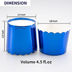 Blue Baking Cups Cupcake Liners, 50pcs Paper Baking Cups Muffin Liners Greaseproof Disposable Bulk Cupcake Wrappers, 6 oz Standard Muffin for Father's Day Decor Retirement Graduation Parties