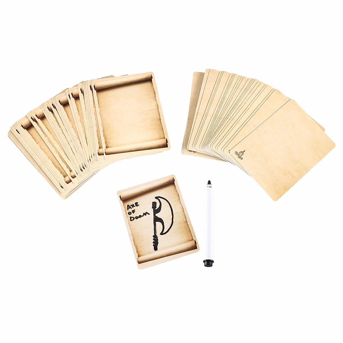 Forged Dice Co Blank Dry Erase Spellbook Card-Deck - Pack of 2 - Standard Card Style Fits Forged Dice Co Spell Card Books - Works Great for Making Custom D&D Spellbook Cards